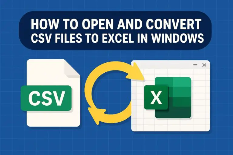 How to Open and Convert CSV Files to Excel in Windows